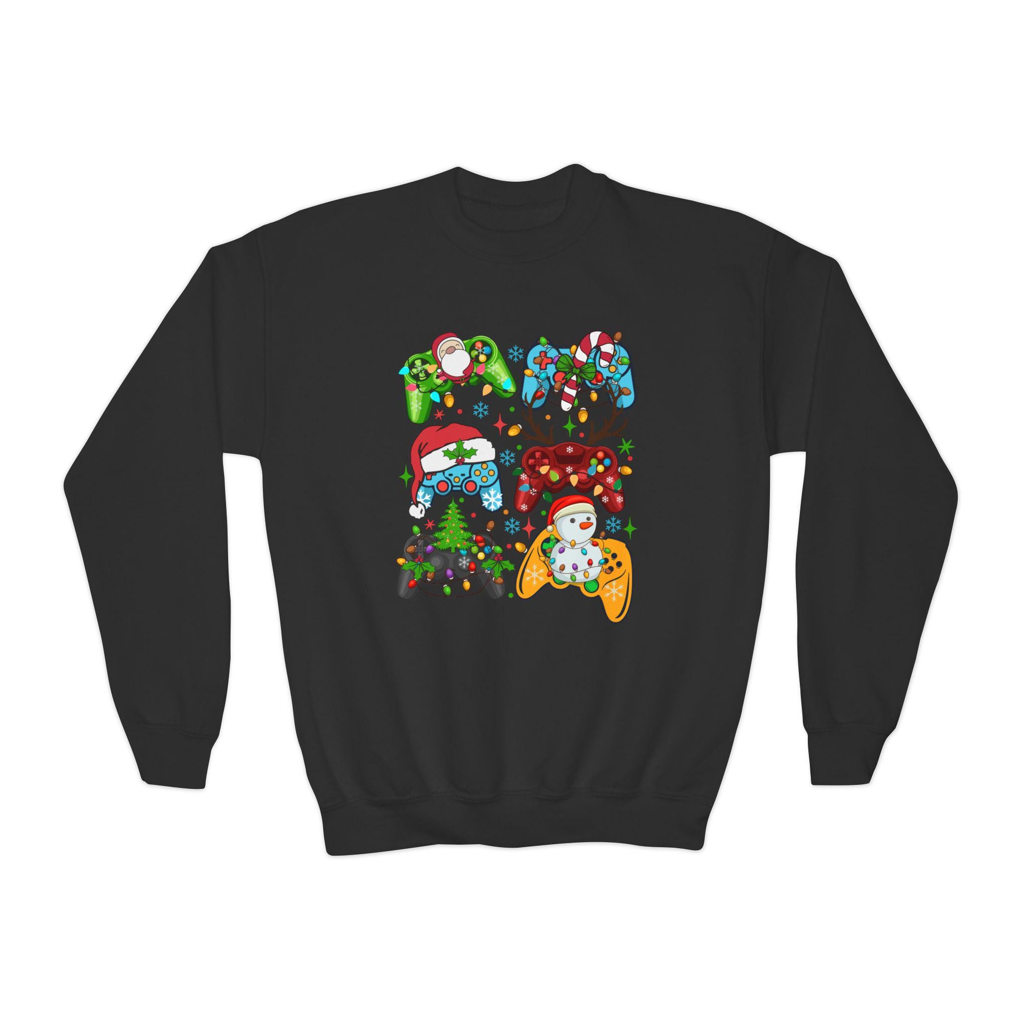 Christmas Gaming Controller Youth Sweatshirt, Holiday Gaming Jumper ...