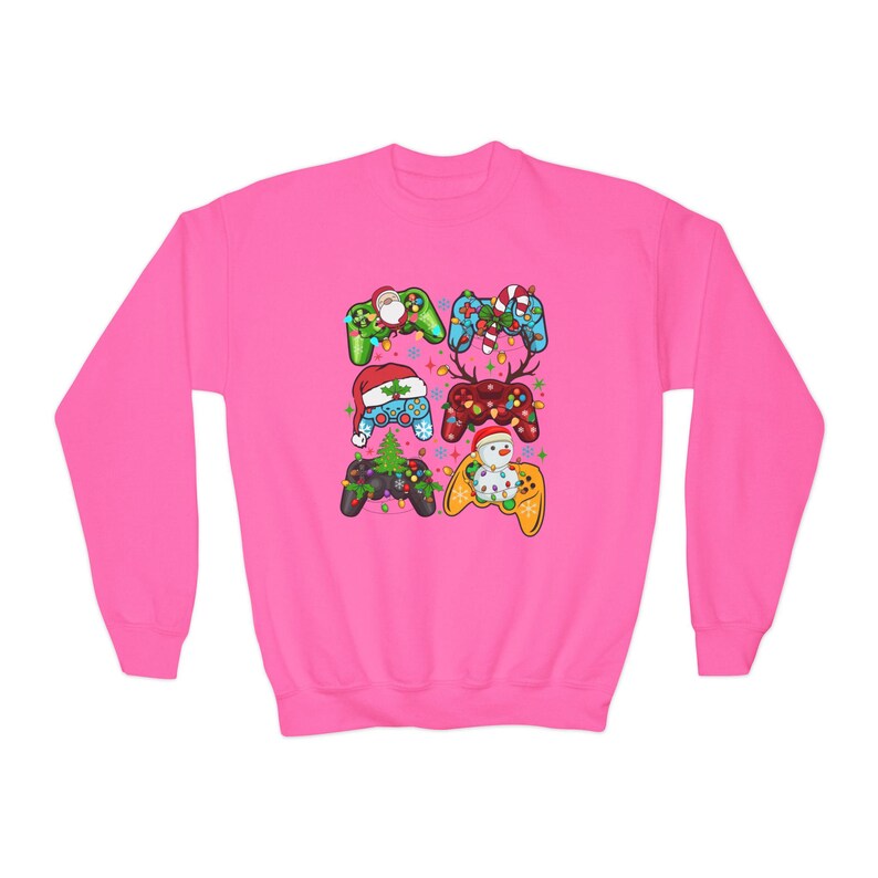 Christmas Gaming Controller Youth Sweatshirt, Holiday Gaming Jumper ...
