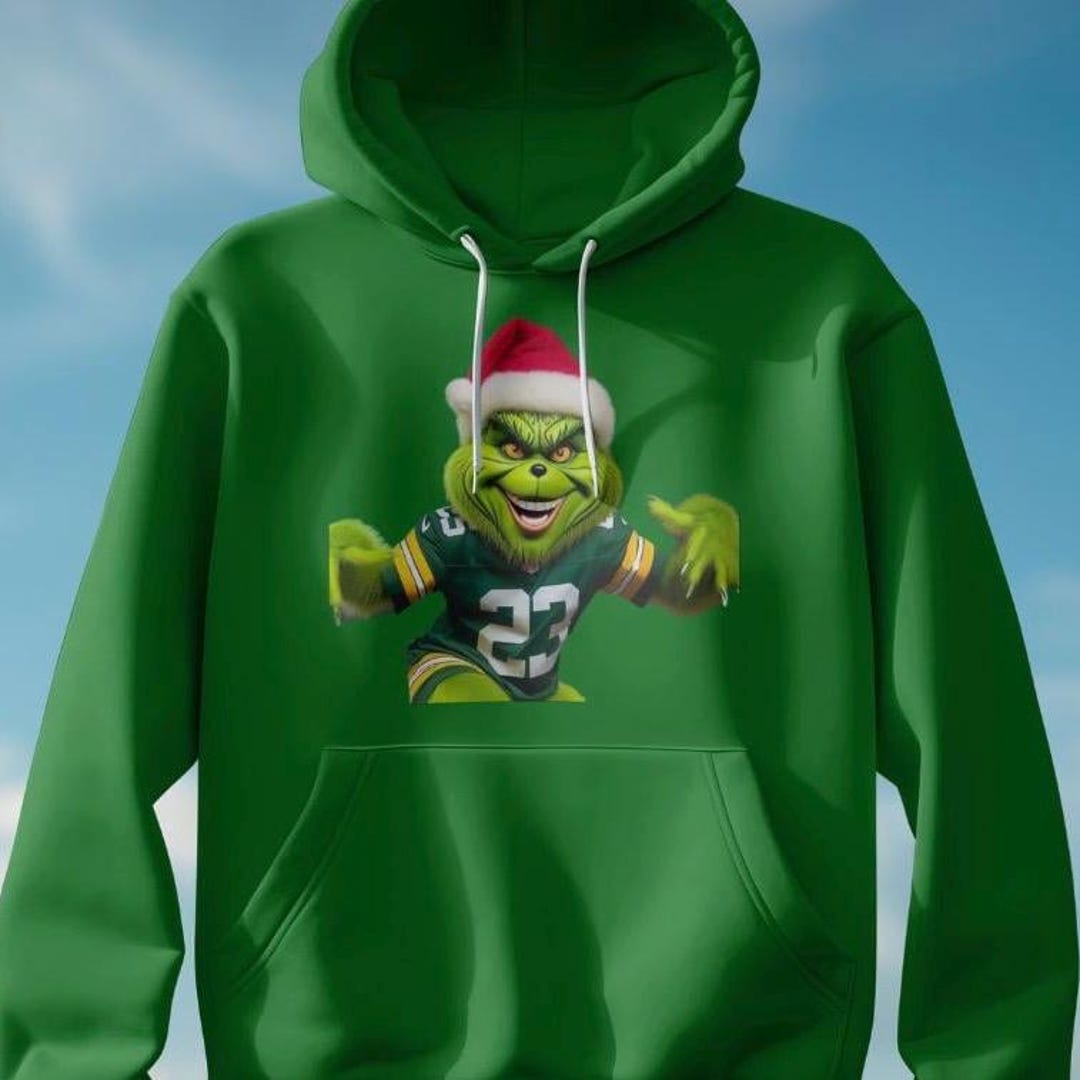 Green Bay Packers Christmas Grinch Hoodie - Etsy