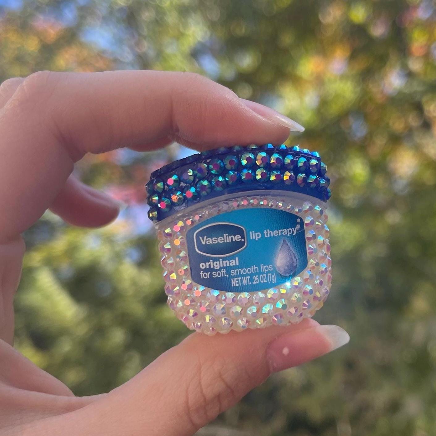 Mini Vaseline Rhinestone Lip Balm - Etsy