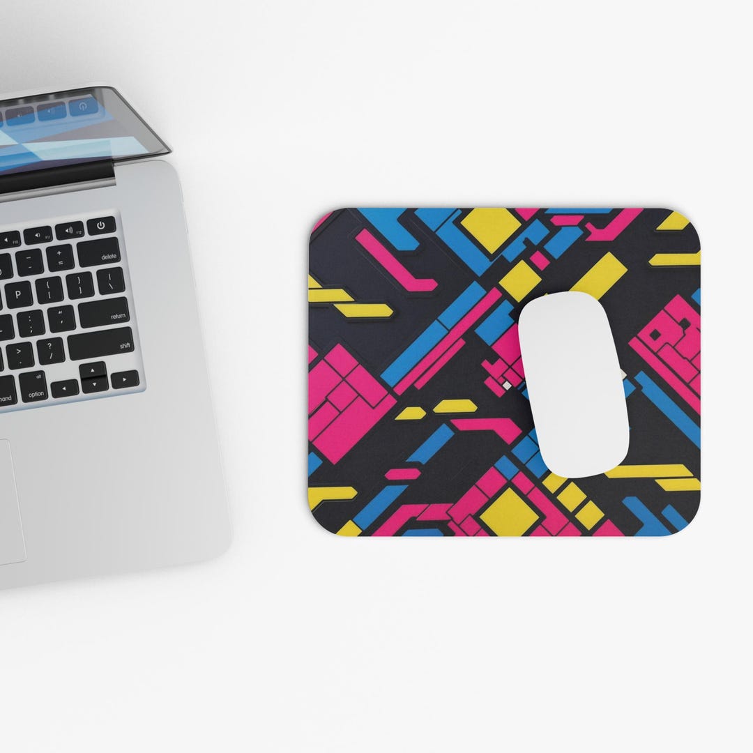 Retro Arcade Mouse Pad Pixelated Neon Gaming Design for Nostalgic ...