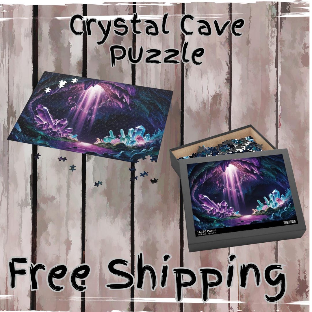 Crystal Cave Puzzle 120, 252, 500-piece Immersive Scene With Sparkling ...