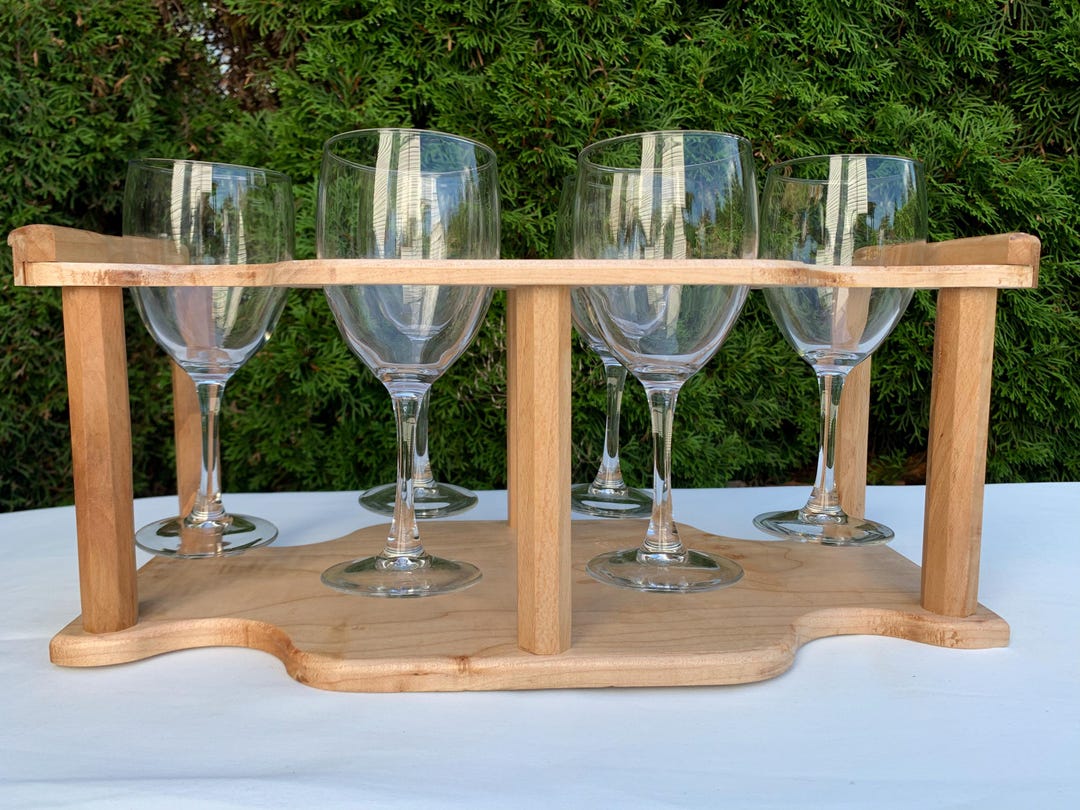 Six Wine Glass Caddy - Etsy