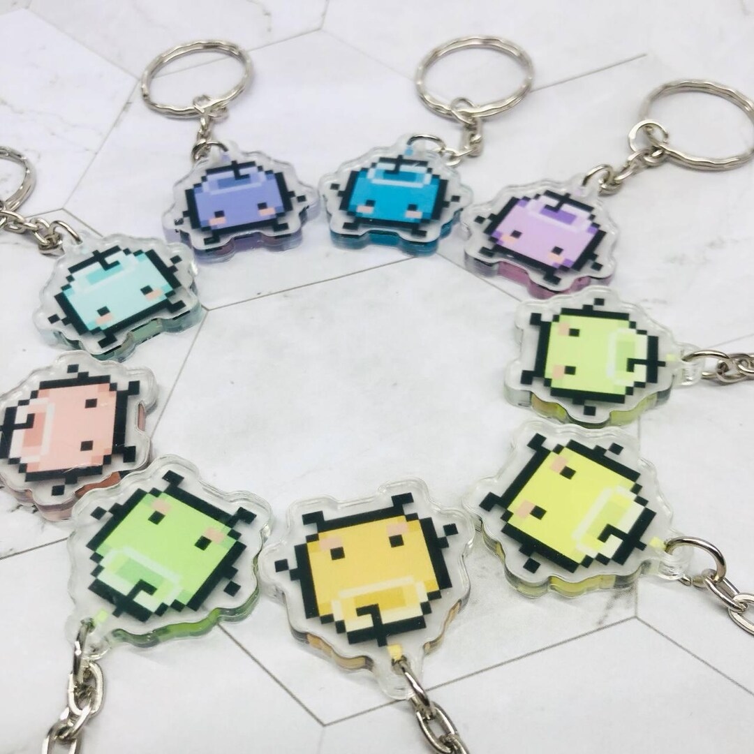 Stardew Valley Junimo Keychains, 9 Colors, Double Side, Cute Gaming ...