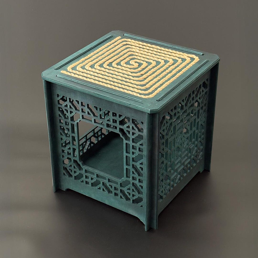 Sturdy Cat House Cat Cube Cat Bed With Removable Scratching Pad ...