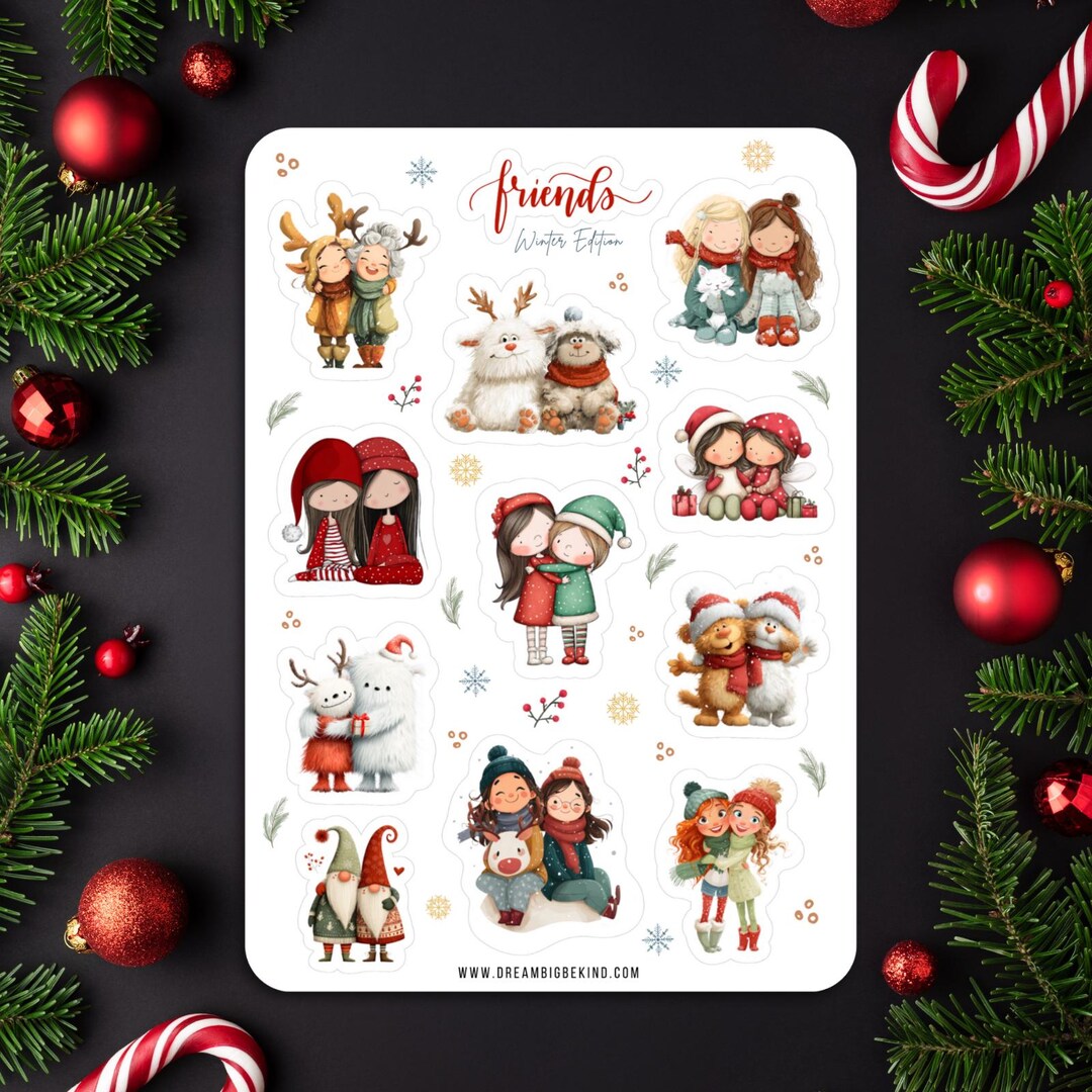 Winter Sticker Sheet, Friendship Stickers, Cozy Sticker Sheet, Planner ...