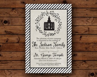 LDS Family Sealing Invitation Lds Wedding Invite Temple | Etsy