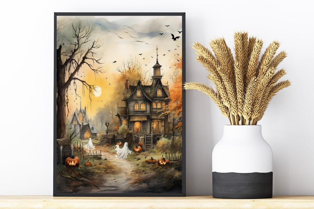Vintage Halloween Printable Wall Art, Spooky Halloween Gallery Wall Set ...