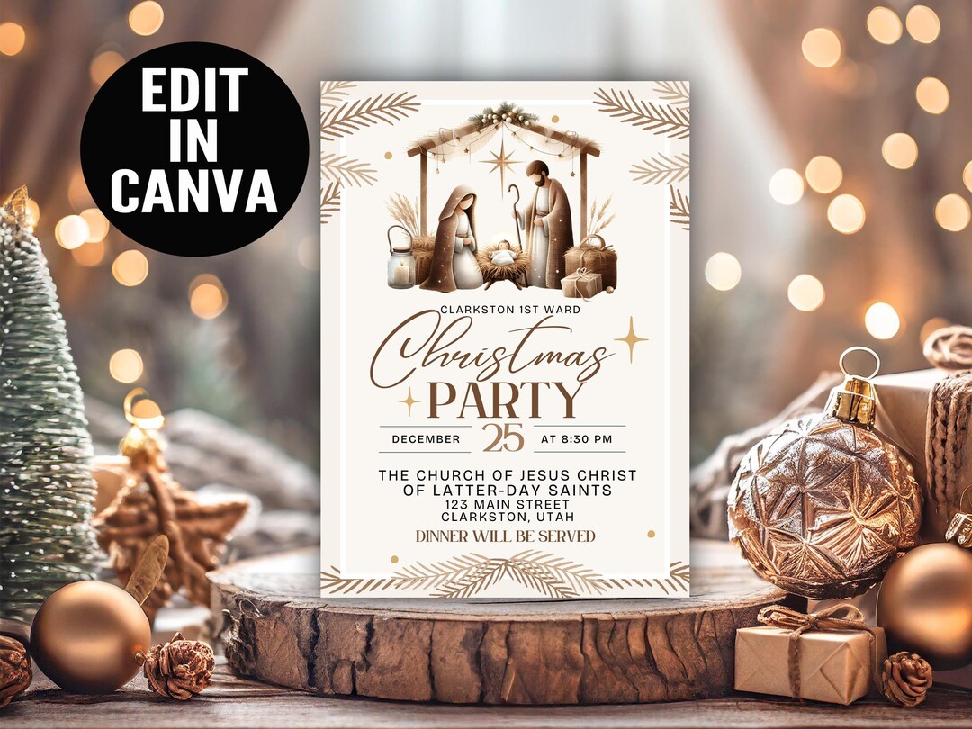 LDS Christmas Ward Party Invitation, Christmas Party, LDS Christmas ...