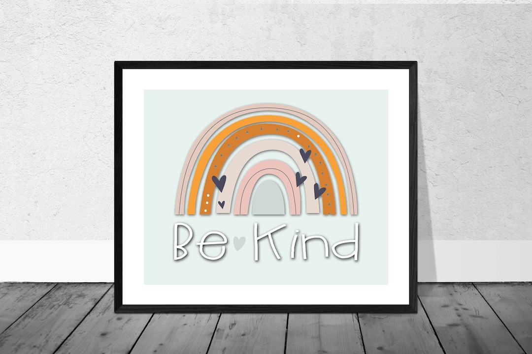 Rainbow Print, Be Kind, Printable, Classroom Bulletin Board, Kindness ...