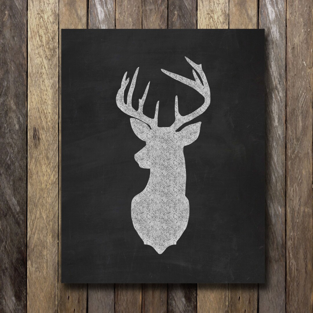 Deer Chalkboard Chalkart Trendy 8x10 Print Instant Download - Etsy