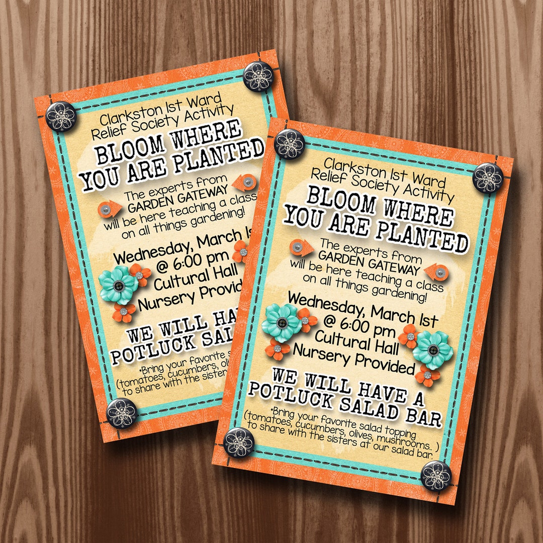 Relief Society Invitation, LDS Relief Society Printable Invitation ...