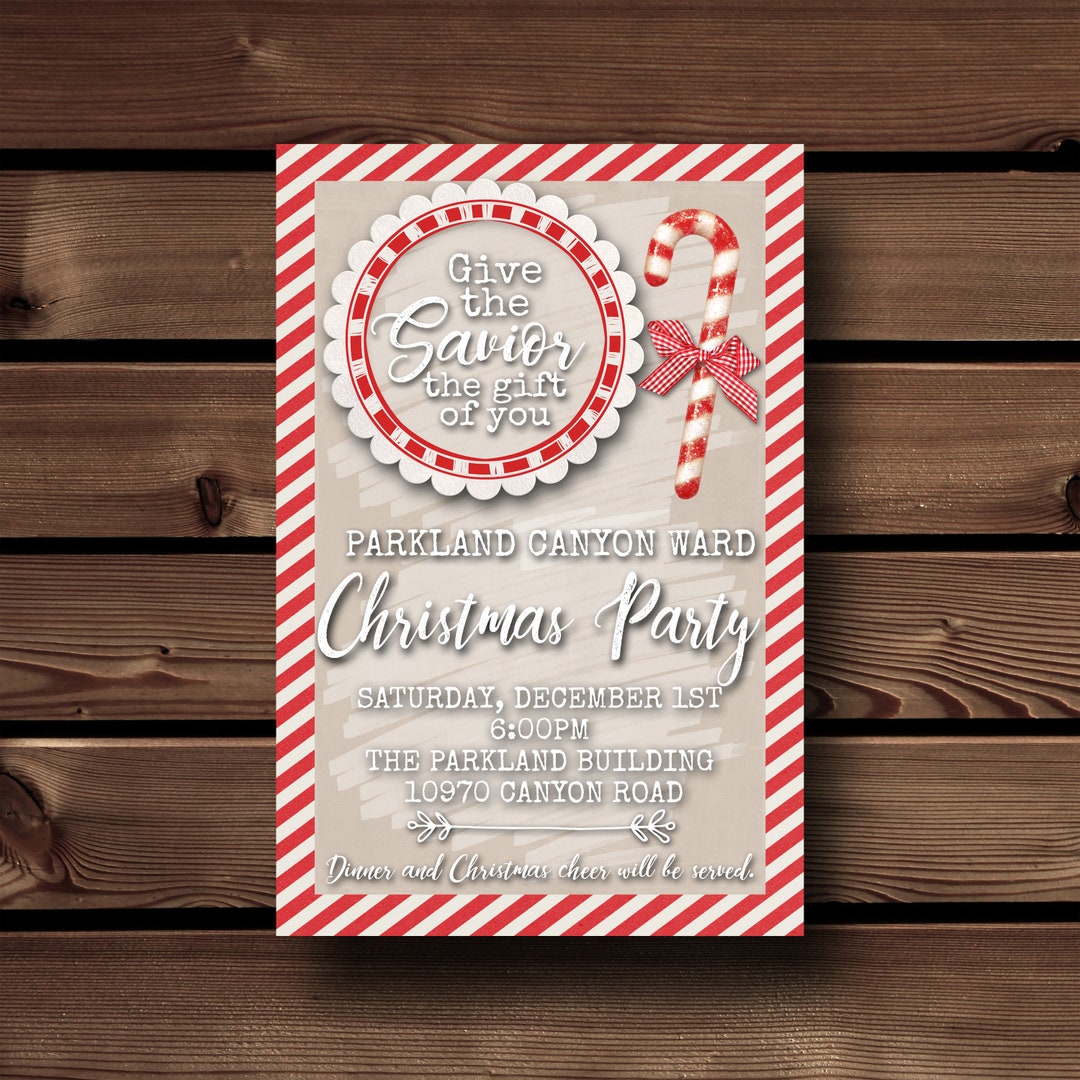 LDS Christmas Party Invite, Ward Christmas Party Invitation, Christmas ...