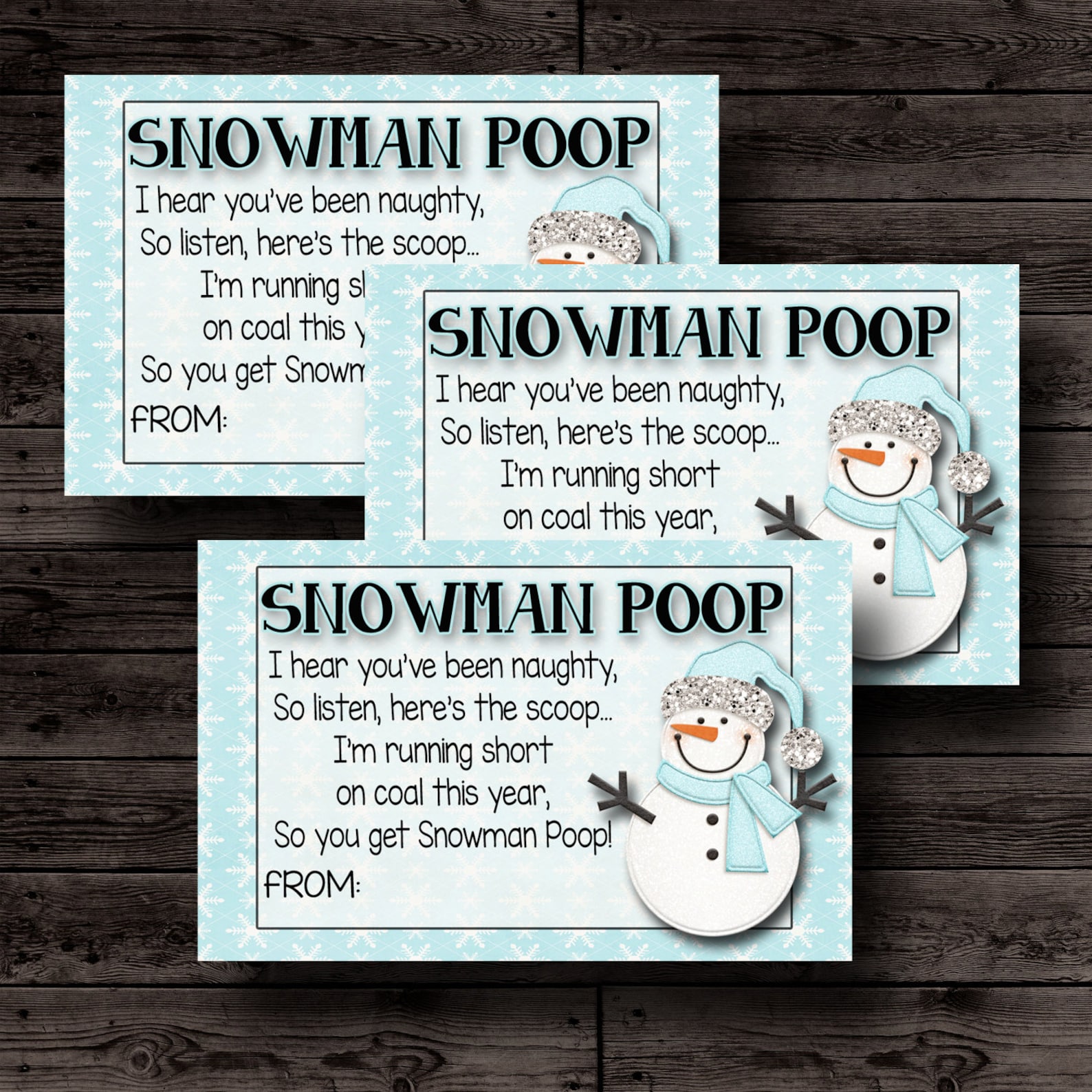 Snowman Poop Printable, Christmas Tags, Christmas Gift, for Friend ...
