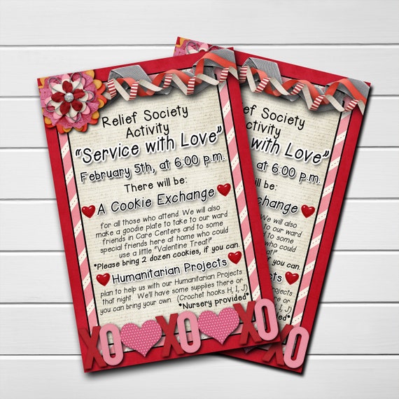 Relief Society Invitation LDS Relief Society Printable | Etsy