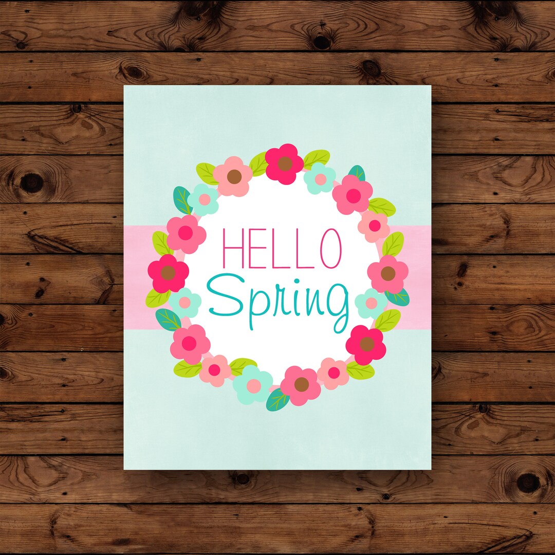 Hello Spring Printable Sign for Spring Decor for Spring - Etsy