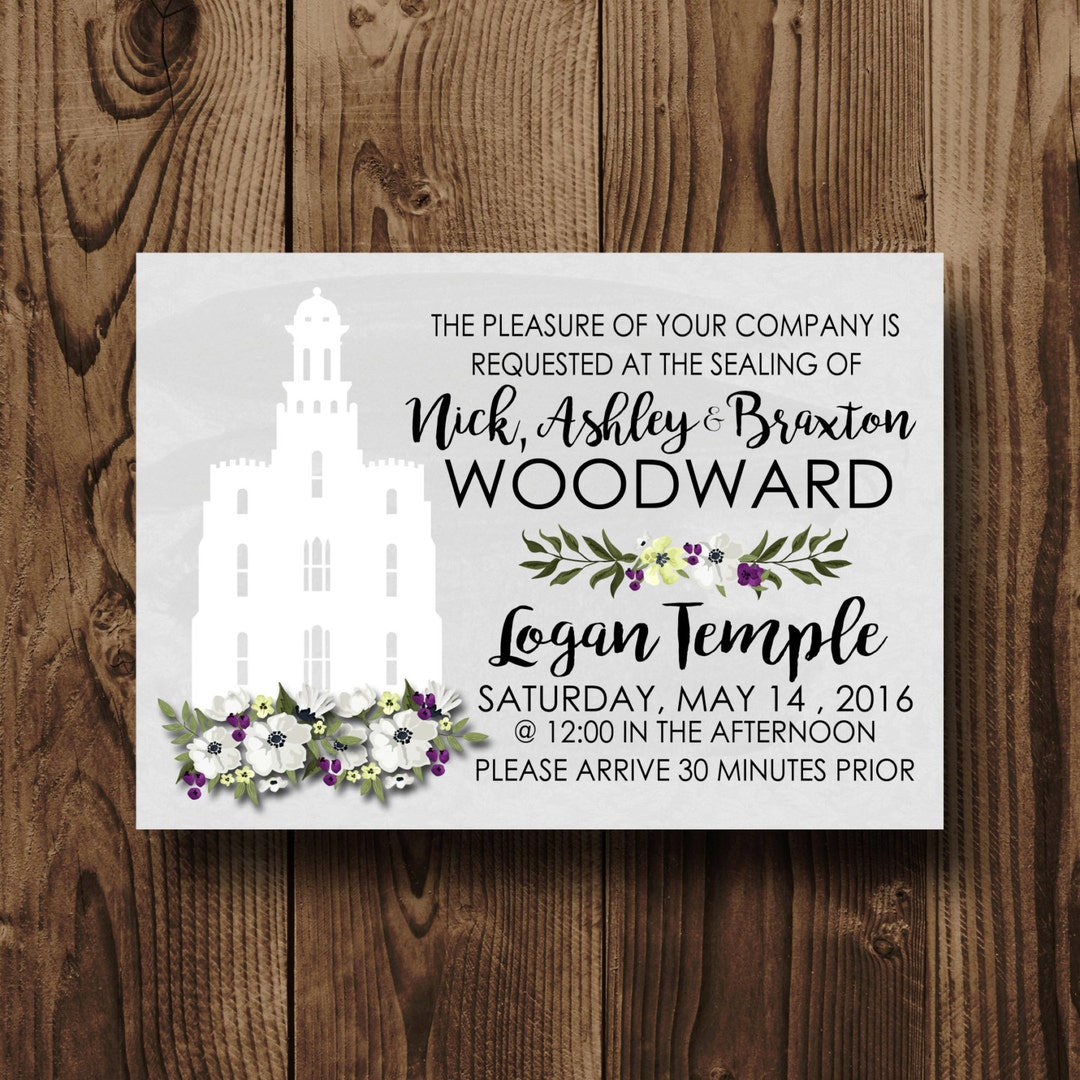 LDS Family Sealing Invitation, Lds Wedding Invite, Temple Wedding ...