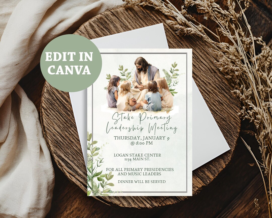 LDS Invitation, LDS Printable Invitation, Primary Meeting Invitation ...