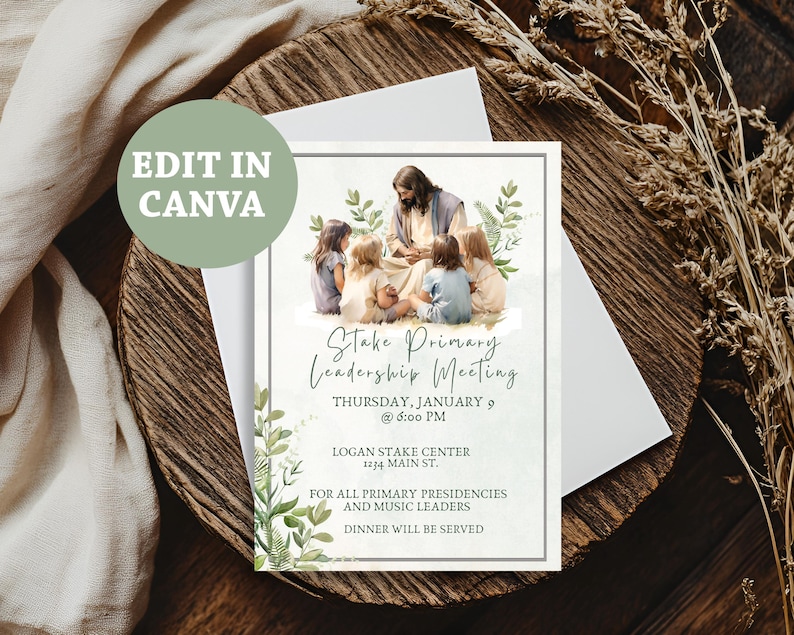 LDS Invitation, LDS Printable Invitation, Primary Meeting Invitation ...