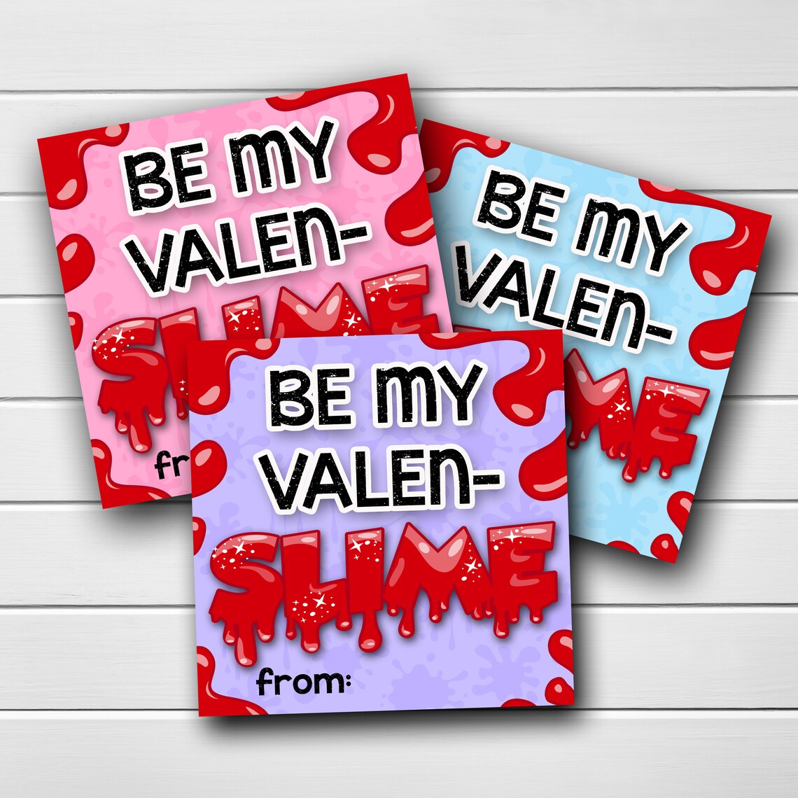 Slime Valentine Cards Valentine Slime Printable Slime Tag - Etsy