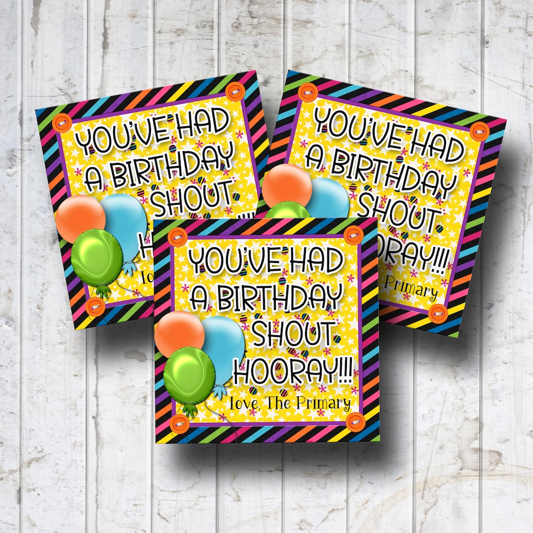 LDS Primary Birthday Gift, Primary Printable Birthday Cards, Primary ...