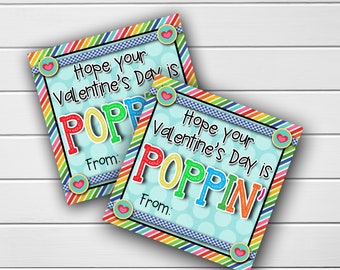 Pop It Valentine Day Card for Kids, Pop It Fidget Gift Tag, Pop It ...