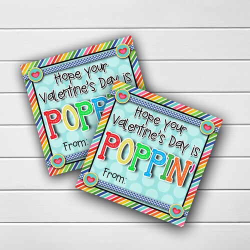 Valentine's Day Pop It Tags Class Valentine Tags - Etsy
