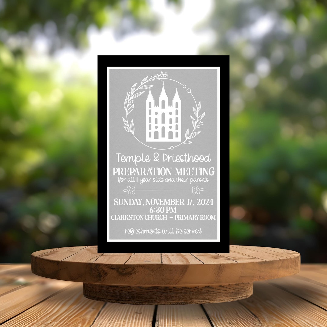 Primary Invitation, LDS Primary Presentation Invitation, Temple and ...