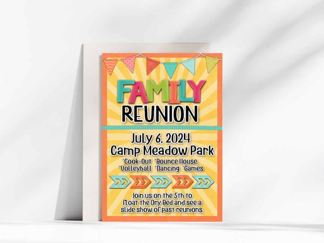 Family Reunion Invitation, Summer Family Reunion, Summer Party ...
