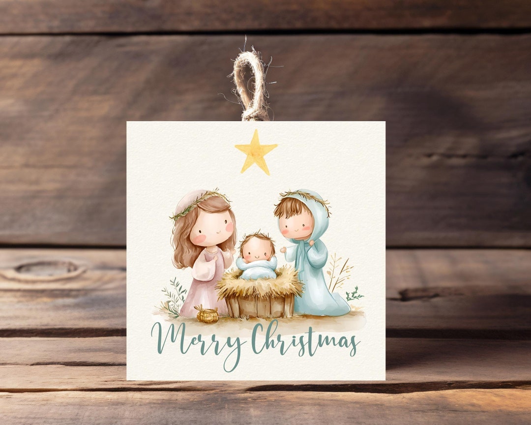 LDS Christmas Nativity Scene Christian Christmas Gift Tag, Printable ...