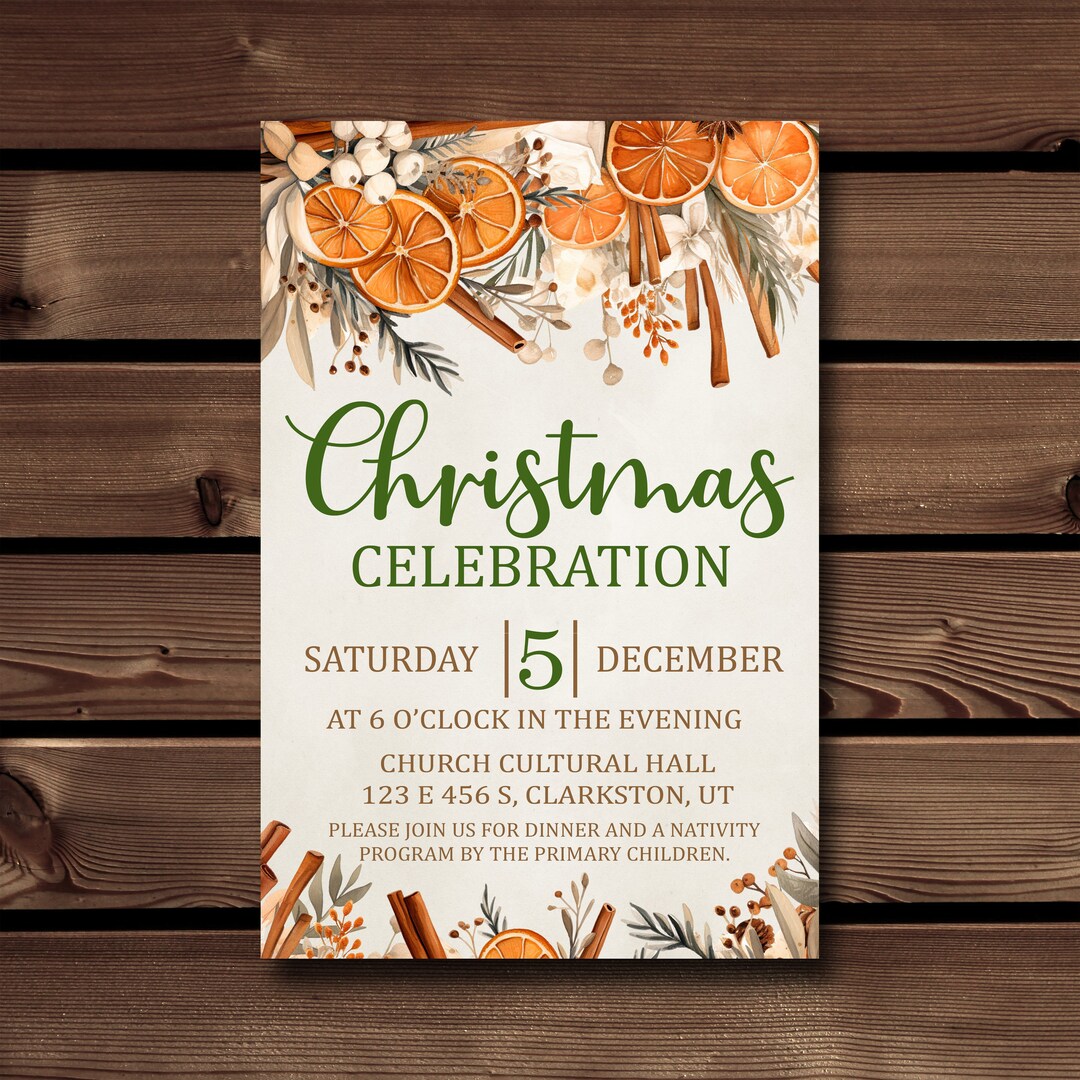 LDS Christmas Party Invite, Ward Christmas Party Invitation, Christmas ...