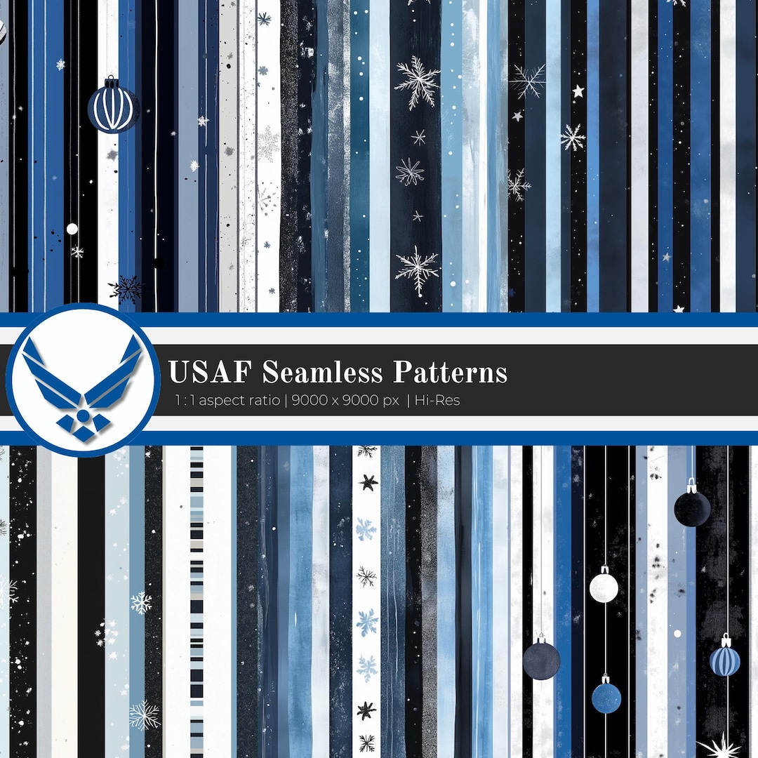 Air Force Colors Digital Seamless Patterns for USAF and US Space Force ...