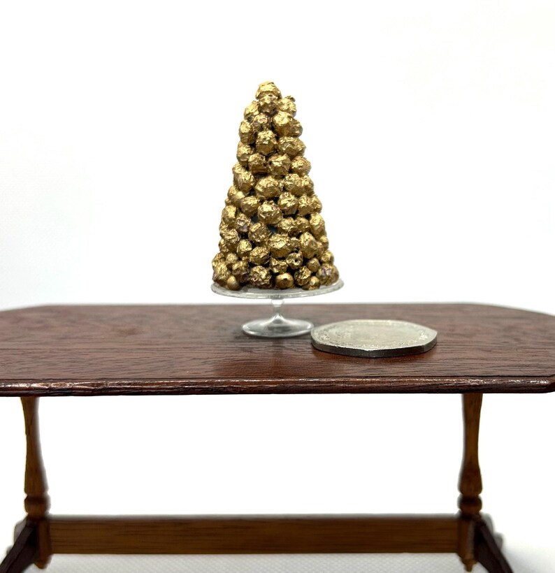 1:12 Scale Miniature Ferrero Rocher Tower on Glass Cake Stand for Dolls ...