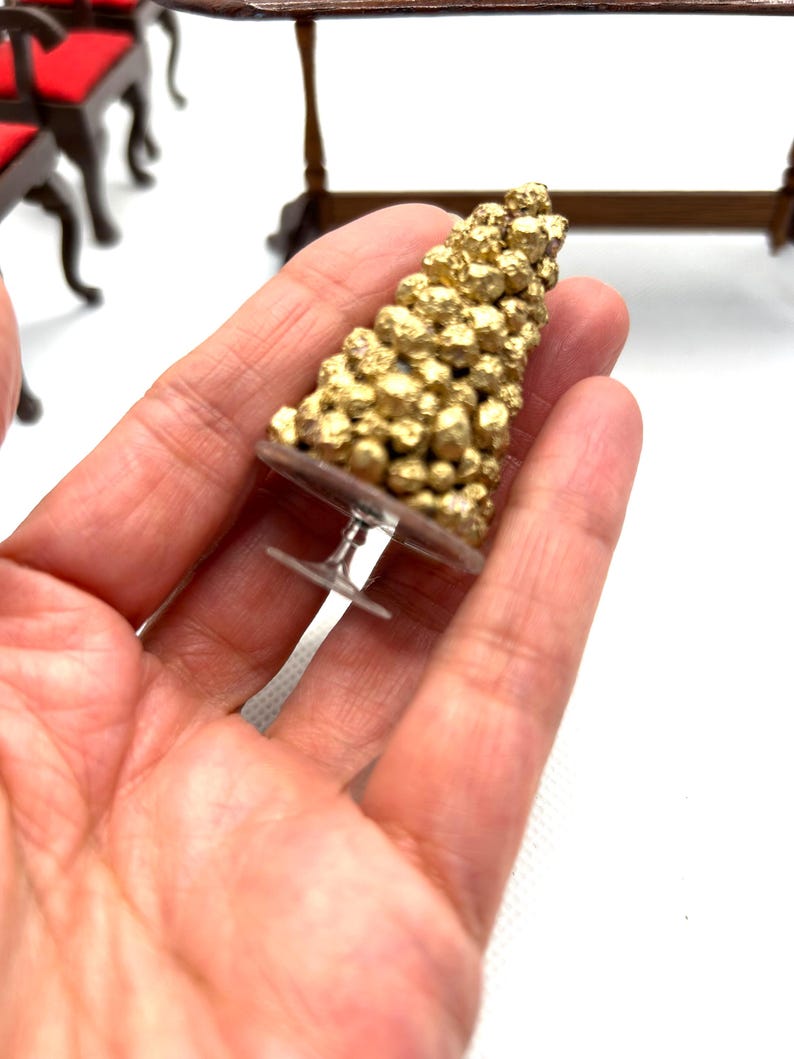 1:12 Scale Miniature Ferrero Rocher Tower on Glass Cake Stand for Dolls ...