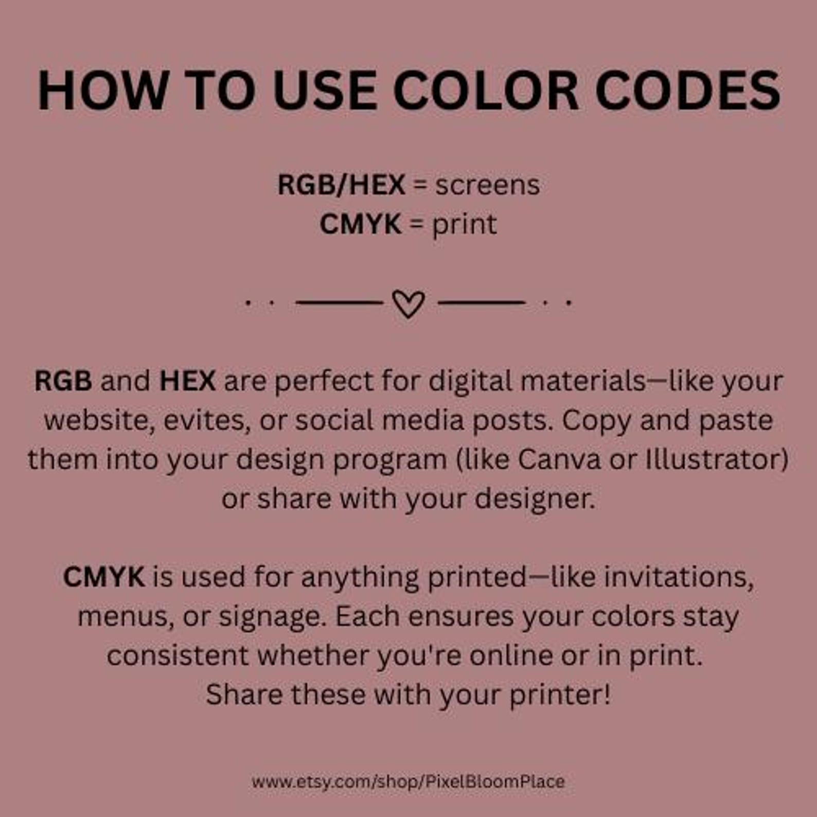 Bold Romantic Color Palette With Hex, CMYK, and RGB Codes - Etsy
