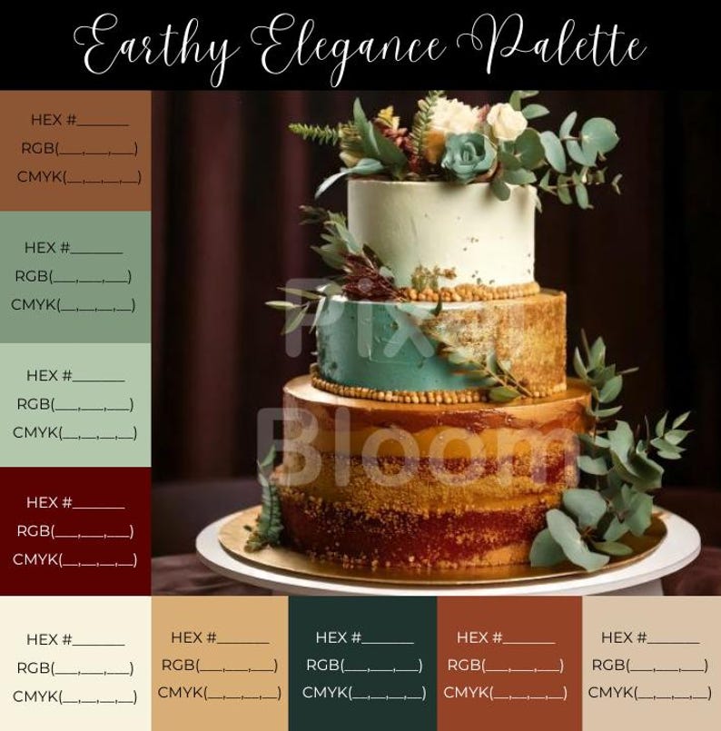 Earthy Elegance Wedding Color Palette | HEX, CMYK & RGB Codes for ...