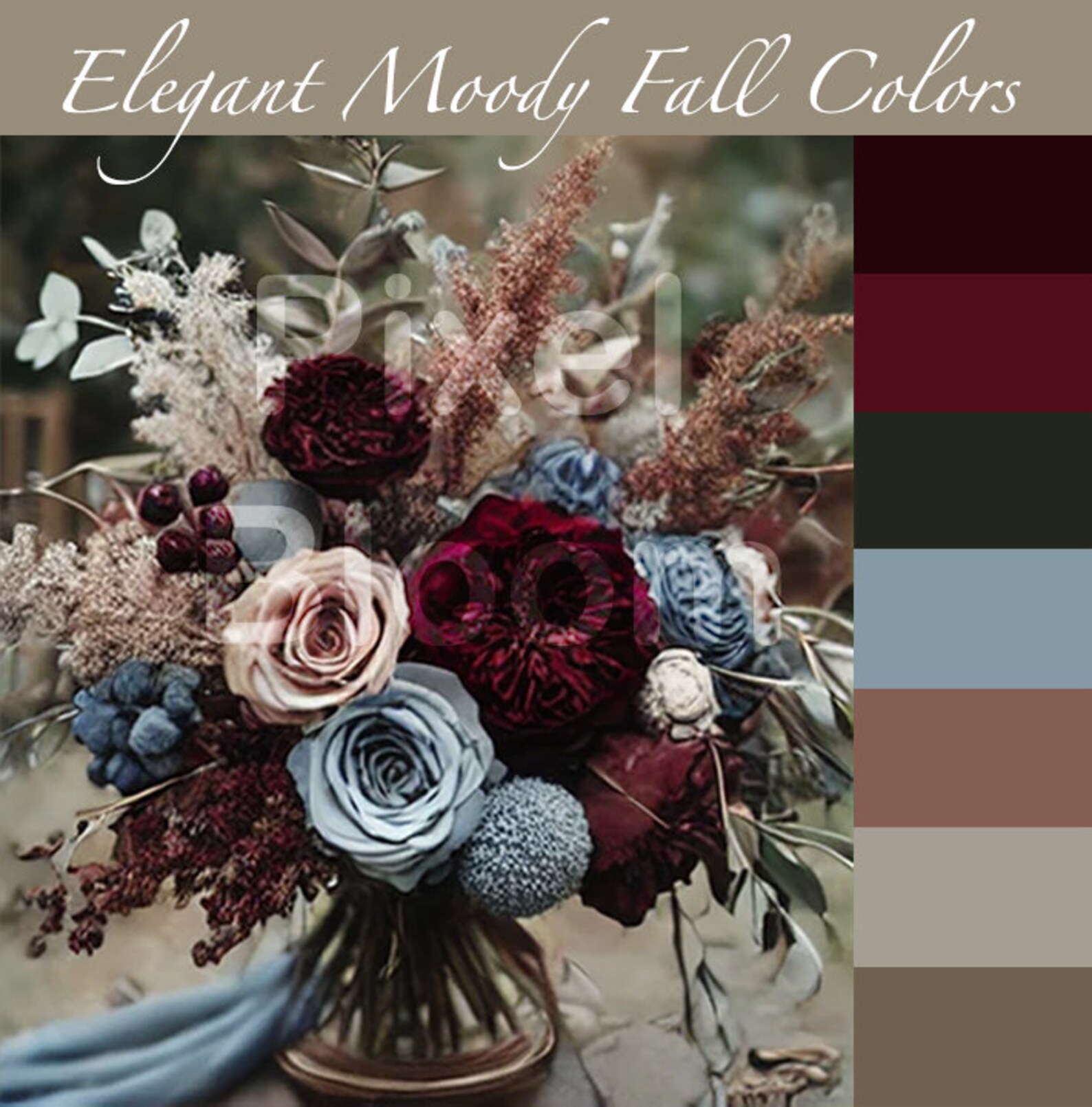 Elegant Moody Wedding Color Palette With Hex, CYMK, and RGB Codes - Etsy