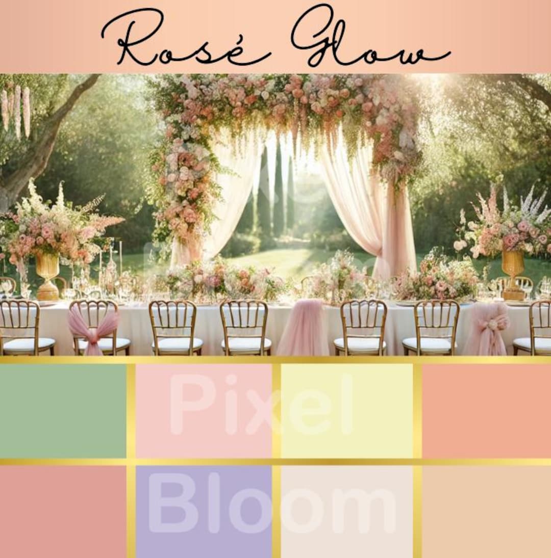 Rosé Glow Wedding Palette With Hex, CMYK, and RGB Codes - Etsy