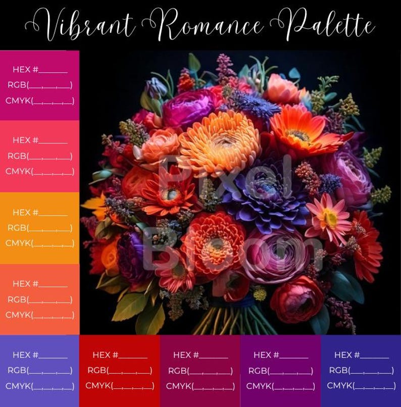 Vibrant Romance Color Palette | HEX, CMYK, and RGB Codes for Digital ...