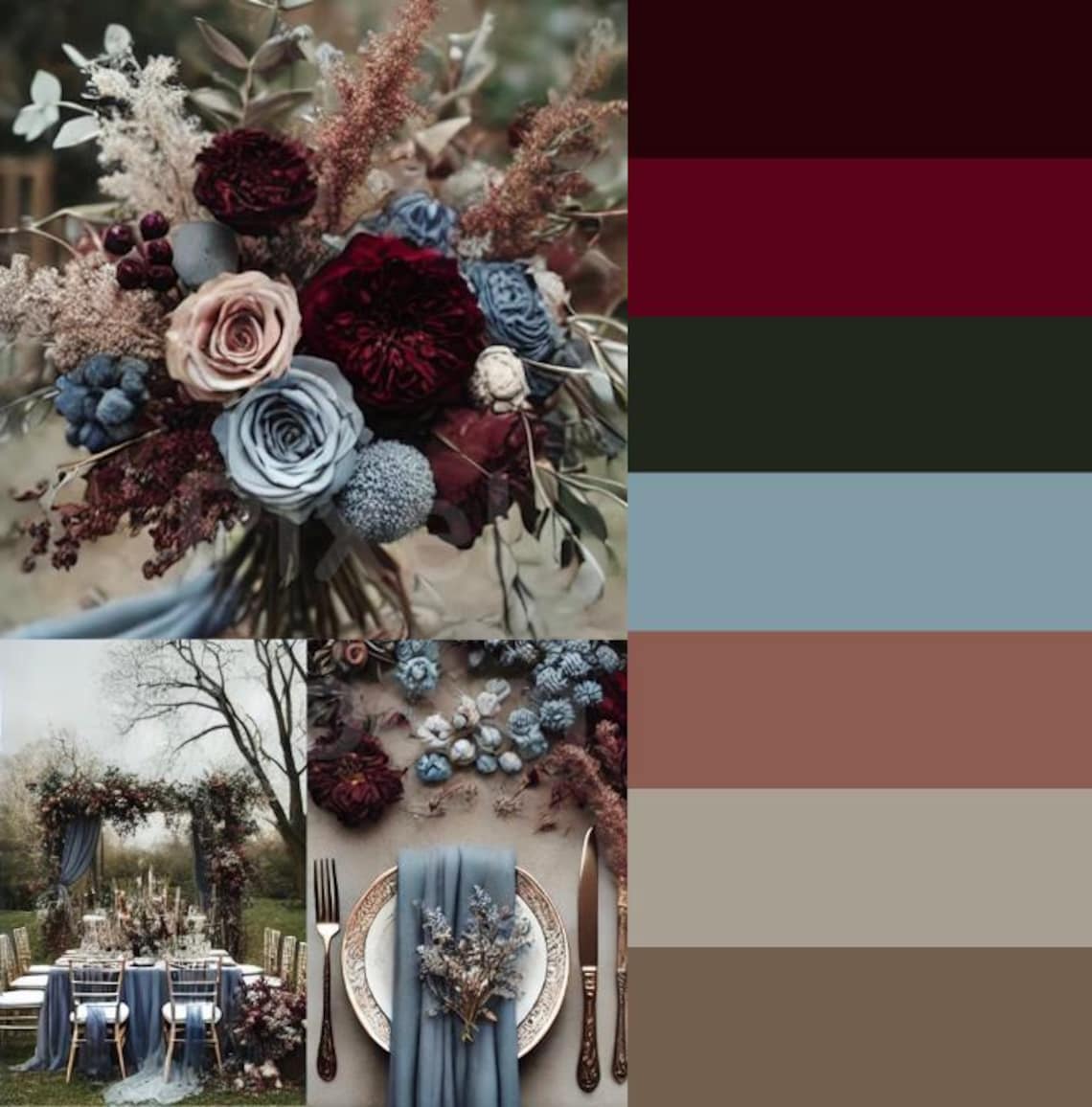 Elegant Moody Wedding Color Palette With Hex, CMYK, and RGB Codes - Etsy