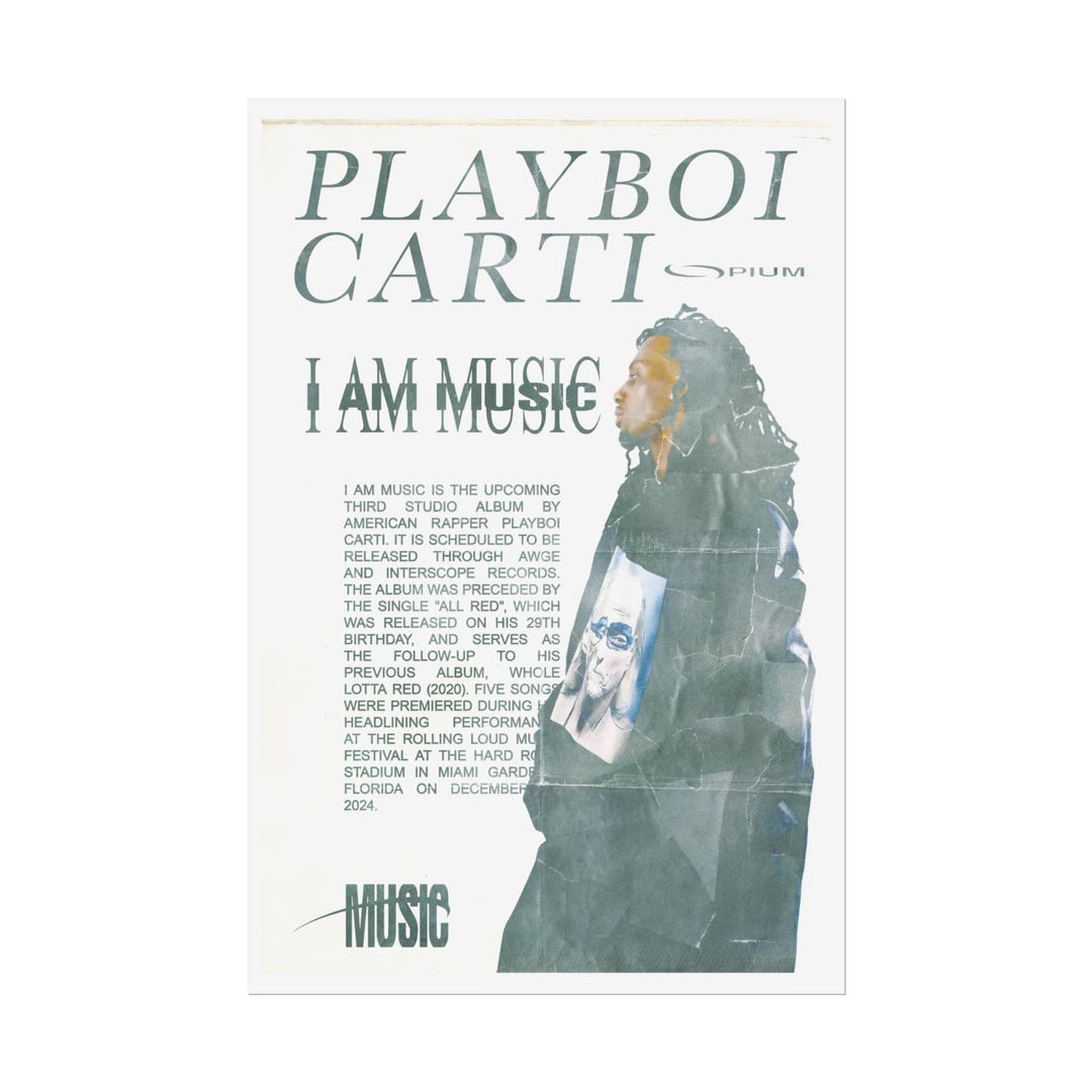 Playboi Carti I Am Music Poster New Album Wall Art Print Rap Hiphop - Etsy