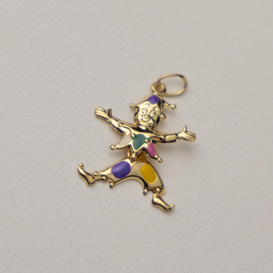 Vintage 14 Carat Gold Clown Mechanic Pendant - Etsy