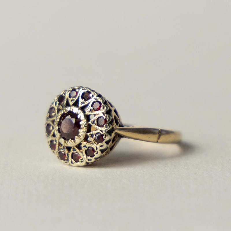 Garnet Ring Gold 9ct - Etsy