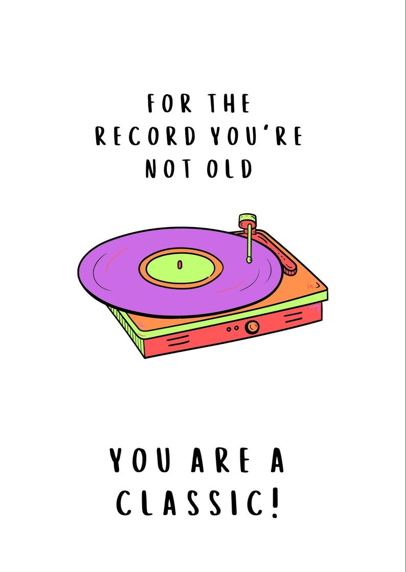 Record Player Birthday Card - Etsy