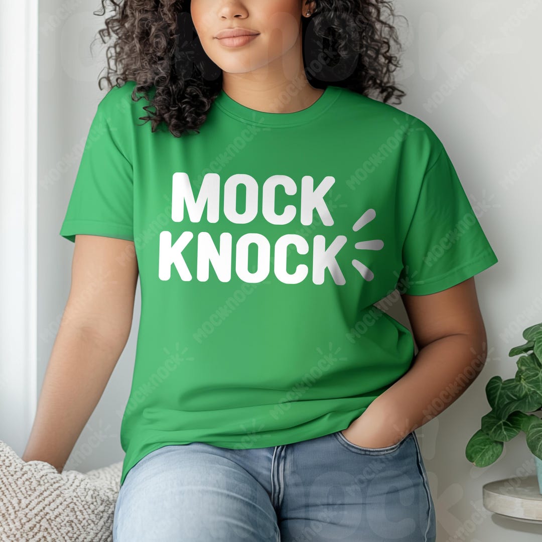 Gildan 5000 Irish Green Shirt Mockup | G500 Irish Green T-shirt Mockup ...