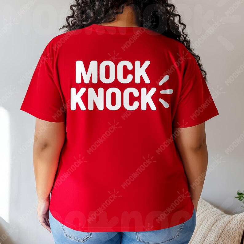 Gildan 5000 Red Shirt Mockup | G500 Red T-shirt Mockup | Red Back Model ...