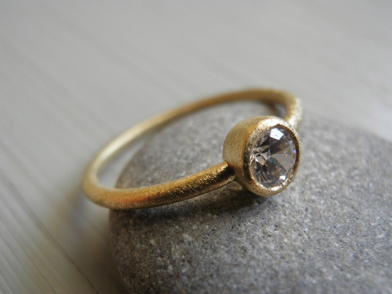 Engagement Rings Set, 18k Solid Gold Rings, Wedding Rings, Vintage ...