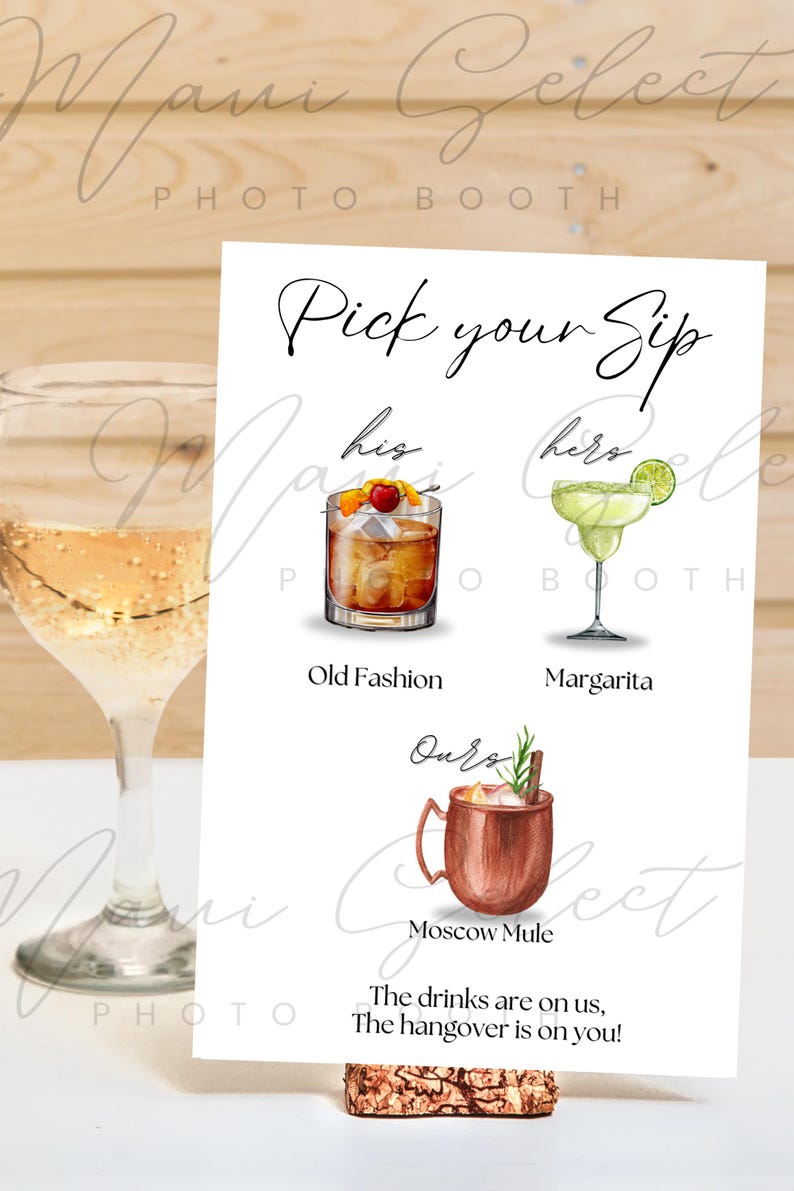 Minimal Wedding Drinks Menu Signage - Etsy