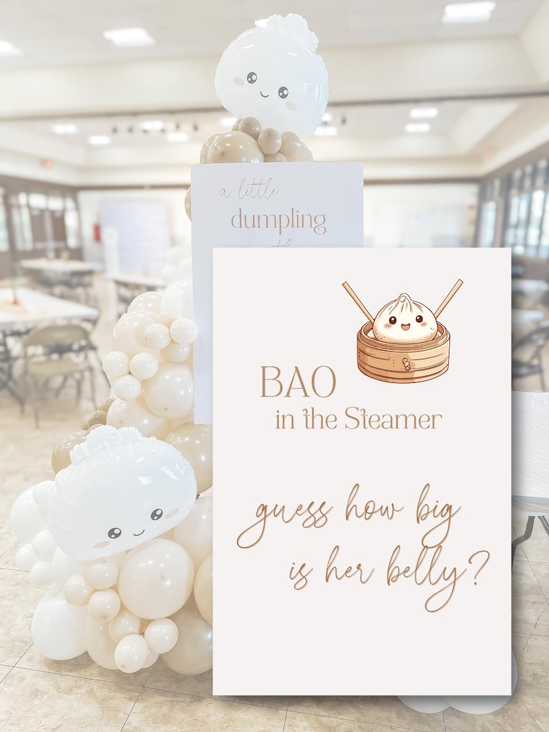 Dumpling on the Way Baby Shower Signage- Welcome Sign, Game Signs - Etsy