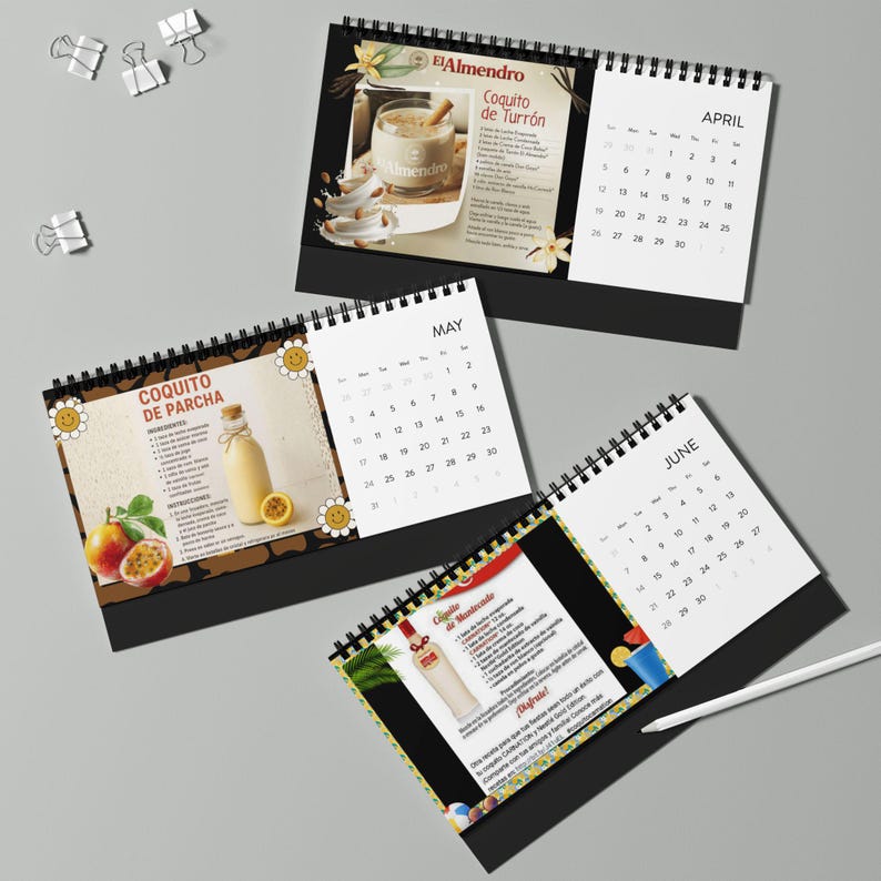 Puerto Rican Coquito 2026 Desktop Calendar Puerto Ricos Holiday Drink ...